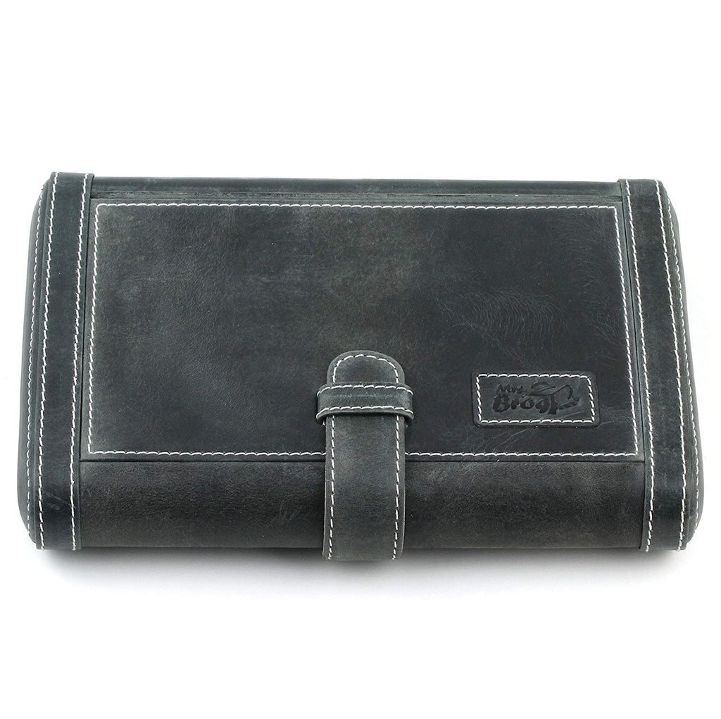 Leather Cigar Humidor Slim Box Cedar Wood for Travel or Desktop - Dies